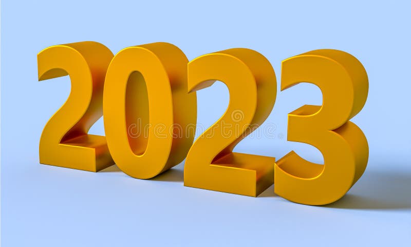 Number 2023 New Year 3D Render DESIGN Stock Image - Illustration of ...