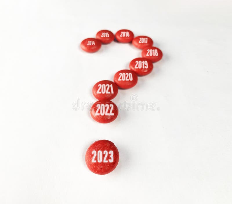 2023 New Year Concept with Red Question Mark. 10 Years of Question ...