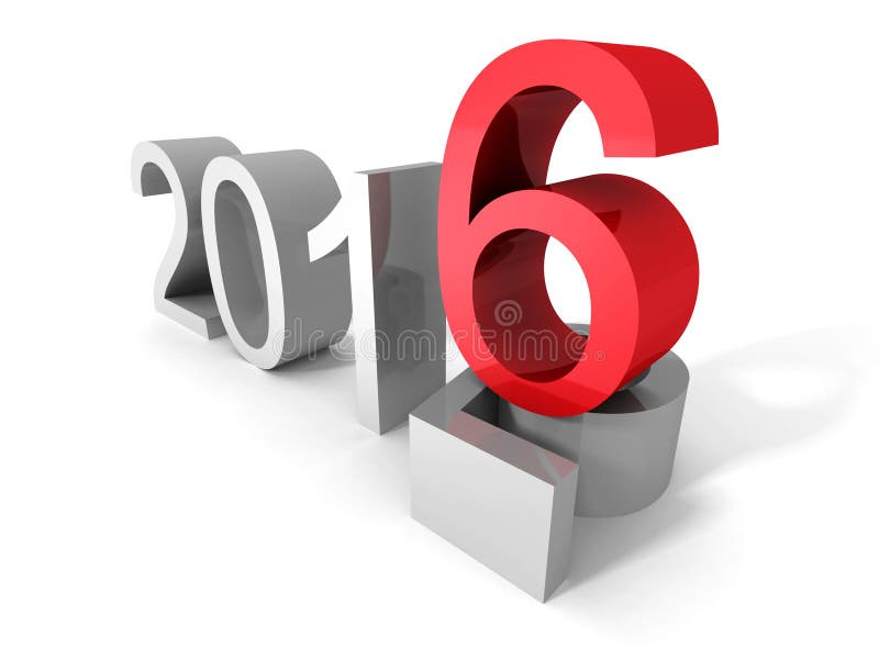 New Year 2016 Numbers on White Background Stock Illustration ...