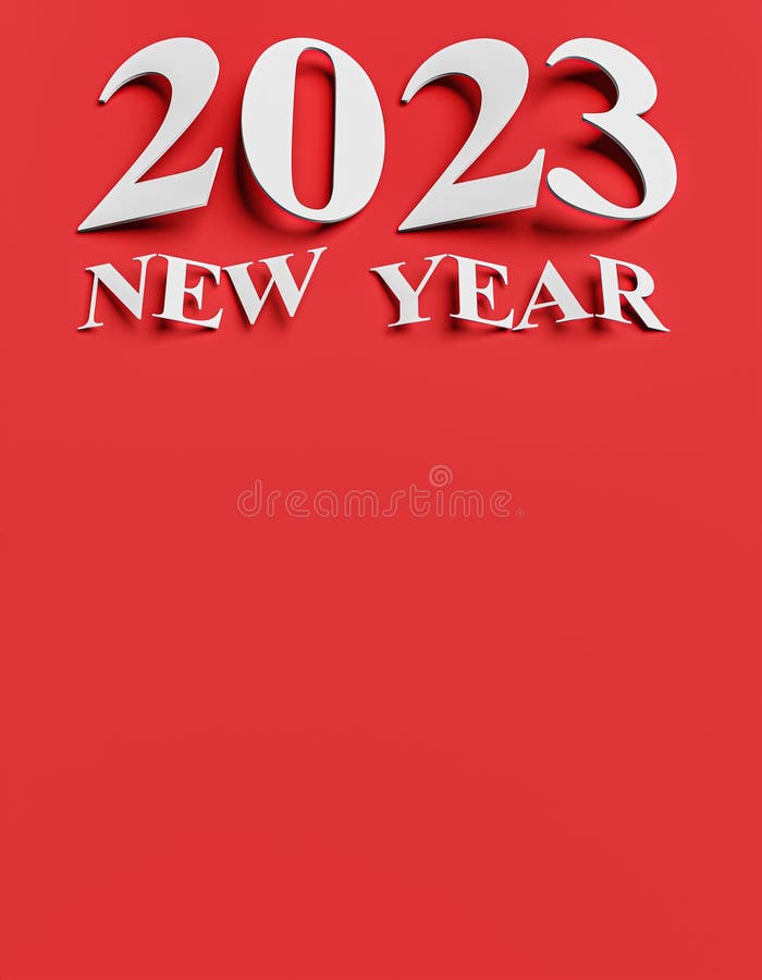 New Year Concept. Slanted Numbers 2023 with Blank Red Background Stock ...