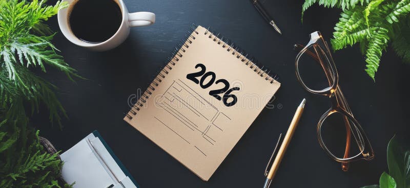 New Year Concept with 2026 Written on a Notebook on an Office Desk ...