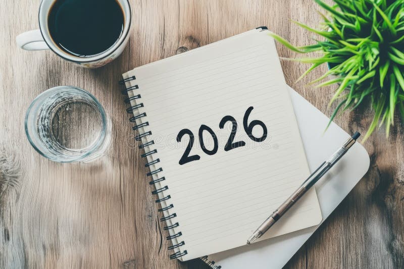 New Year Concept with 2026 Written on a Notebook on an Office Desk ...