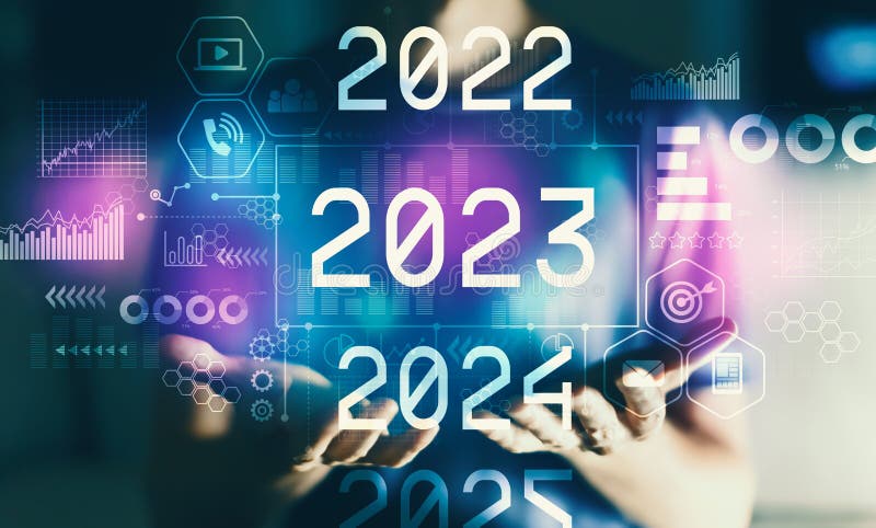 2023 New Year Concept with Young Man Stock Image - Image of dial ...