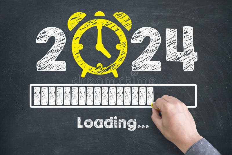 New Year Concepts 2024 Countdown Clock on Blackboard Stock Photo ...