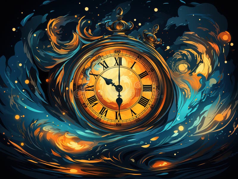 New Year Countdown Clock on Abstract Glittering Festive Background ...