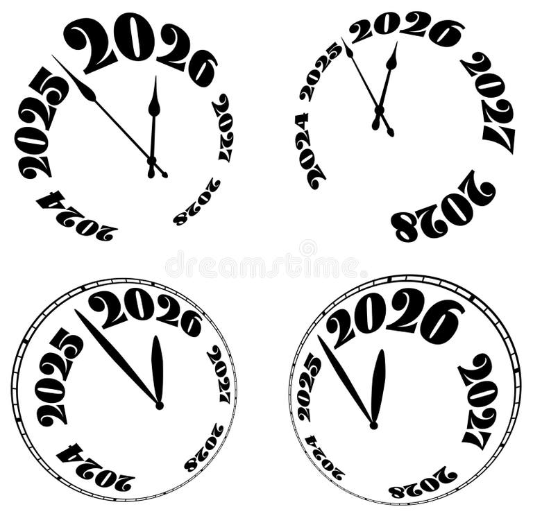 2026 New Year Countdown Clock Design Stock Vector - Illustration of ...