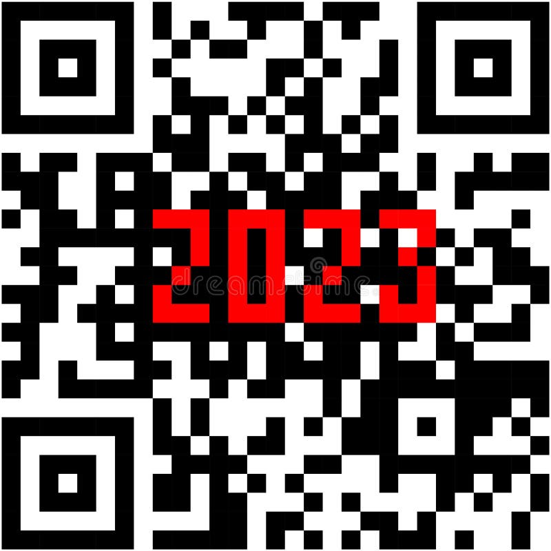 2023 New Year Counter Monochrome QR Code Stock Vector - Illustration of ...