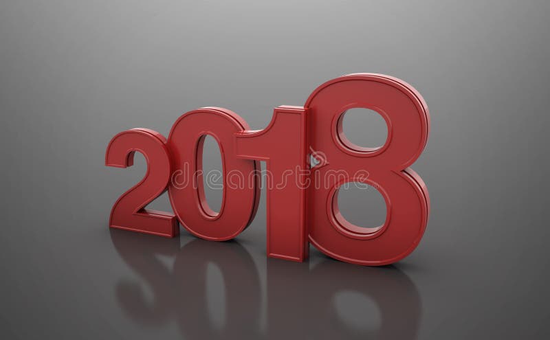 New Year 2018 stock illustration. Illustration of render - 88054711