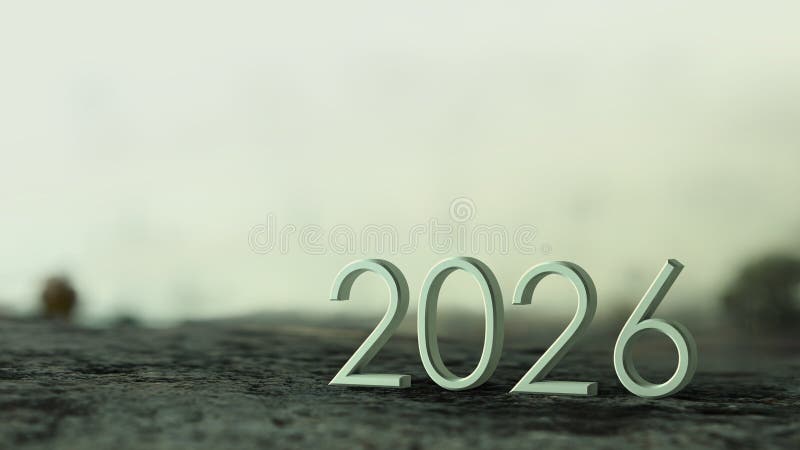 2026 3d rendering. stock illustration. Illustration of poster - 128099068