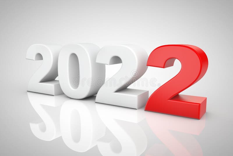 New Year 2022 3d Sign. 3d Rendering Stock Illustration - Illustration ...