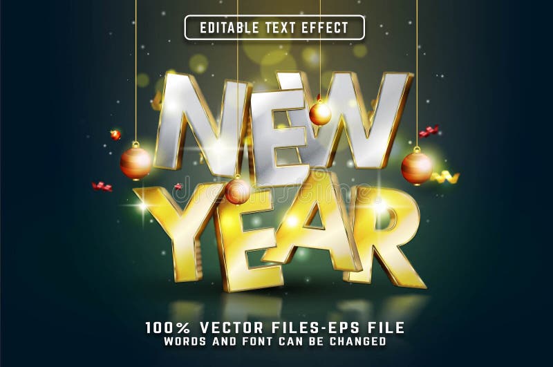 New Year 3d Text Effect Premium Vectors Stock Vector - Illustration of ...