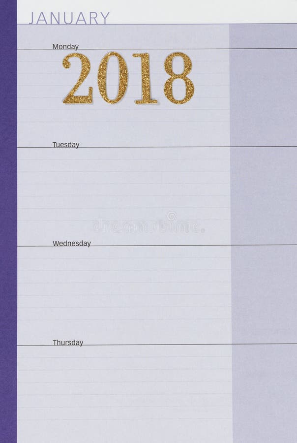 2018 Gold Number Date on Calendar Book Background Stock Photo - Image ...