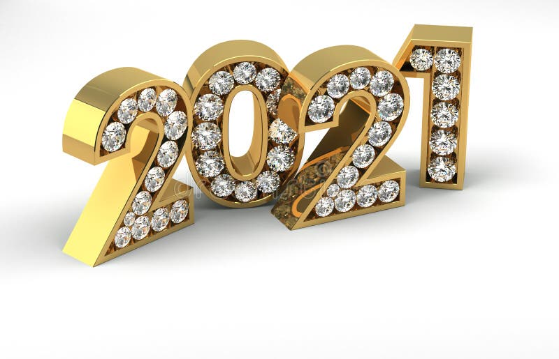 New Year Diamonds 2021 stock illustration. Illustration of number ...