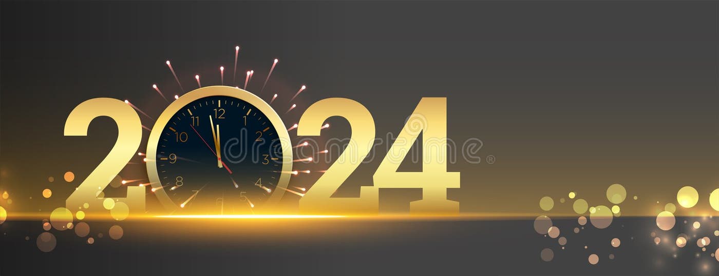 Clock New Year 2024 Stock Illustrations – 970 Clock New Year 2024 Stock ...