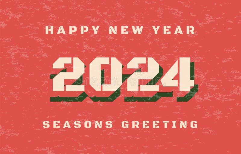2024 New Year Festive Banner Design with Retro Typography. Vector ...