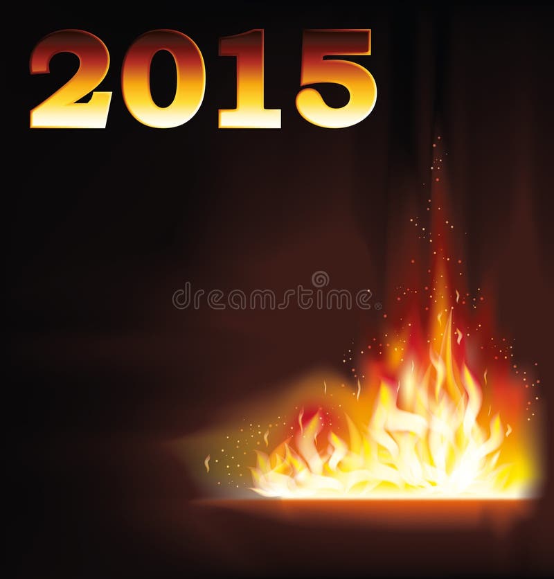 Flame Fire New 2020 Year Banner, Vector Stock Vector - Illustration of ...