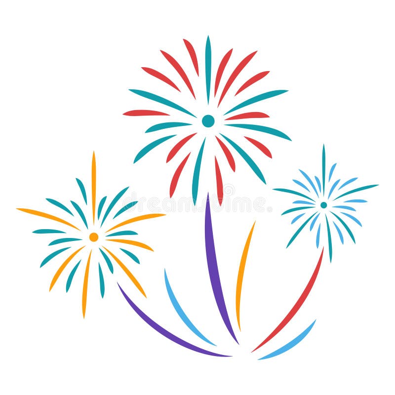 New Year Fire Works Illustration Stock Vector - Illustration of ...
