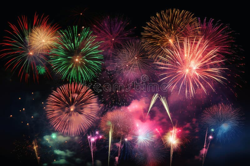 New Year Fireworks in the City Background Created with Generative AI ...