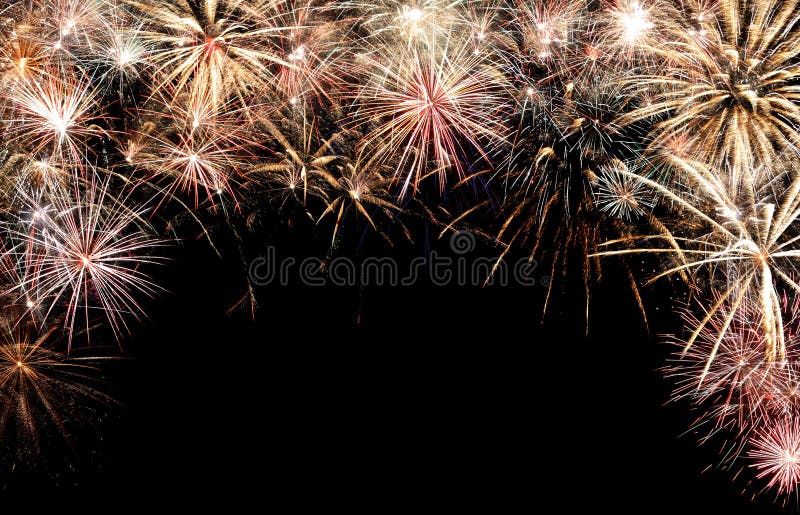 New Year Fireworks Frame Background Stock Image - Image of abstract ...