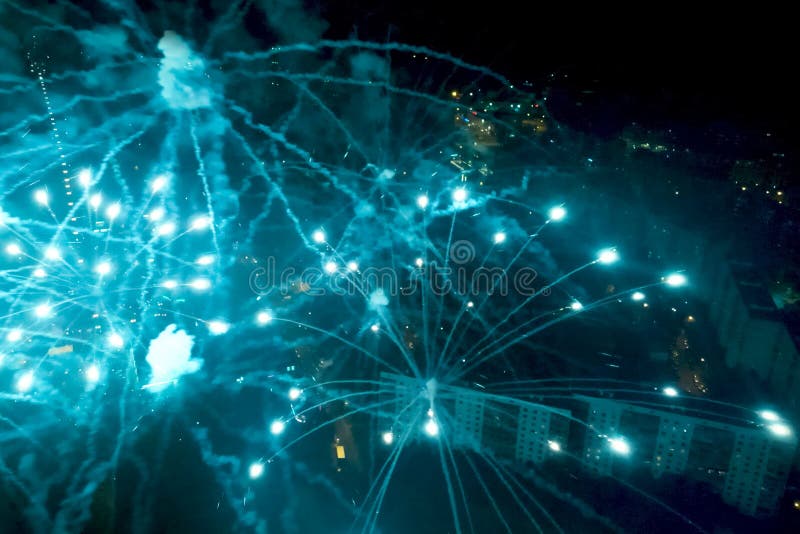 New Year Fireworks, Inside View of Fireworks Stock Photo - Image of ...