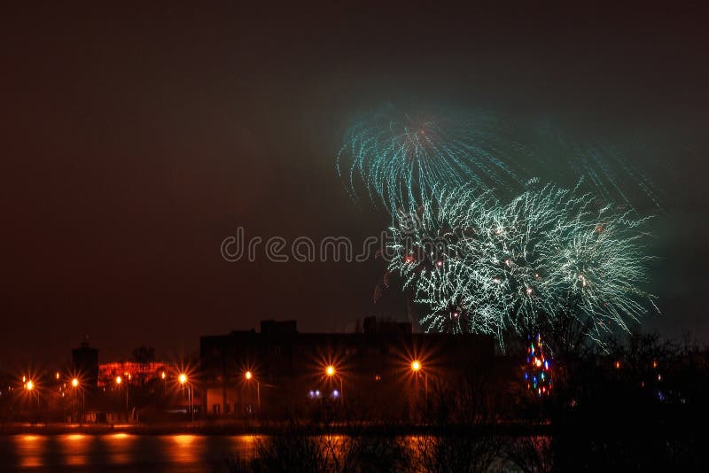 The New Year Fireworks Shoot Stock Image - Image of abstract, holiday ...