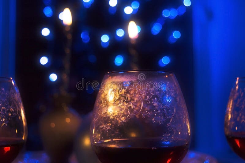 New Year Glass with lights stock image. Image of decorative - 106915687