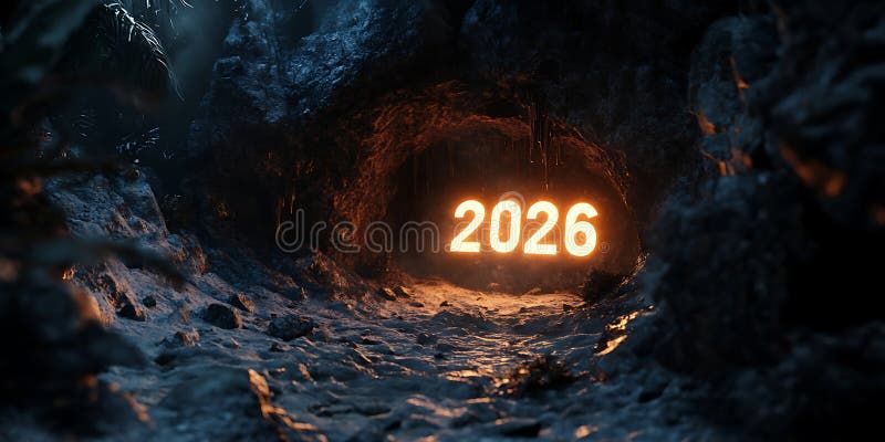 2026 New Year Glowing Number Abstract Background Image Stock ...