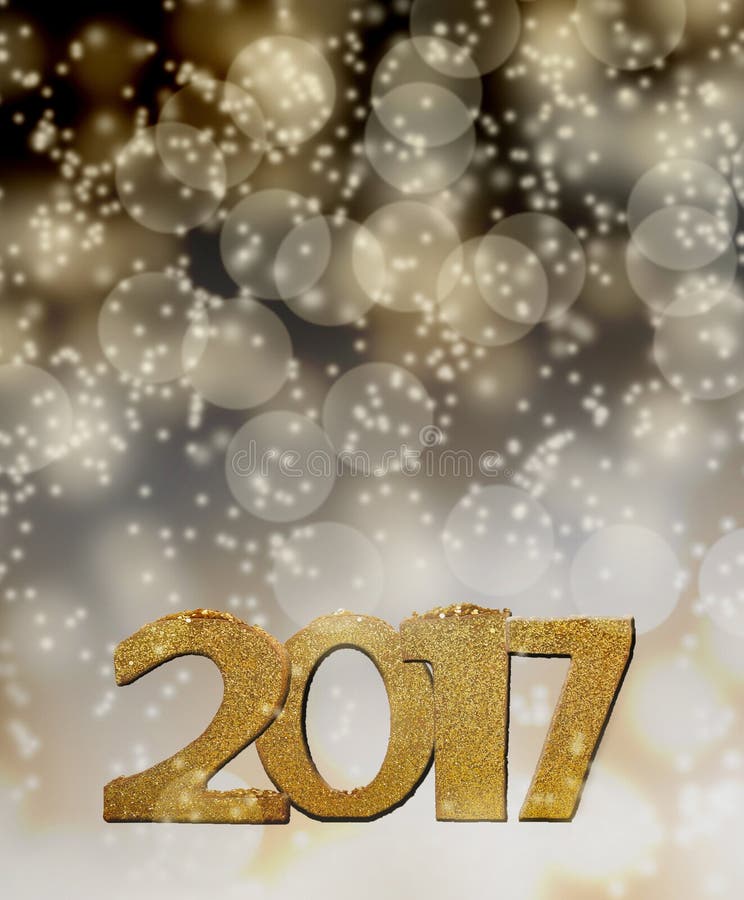 New year golden 2017 stock illustration. Illustration of confetti ...