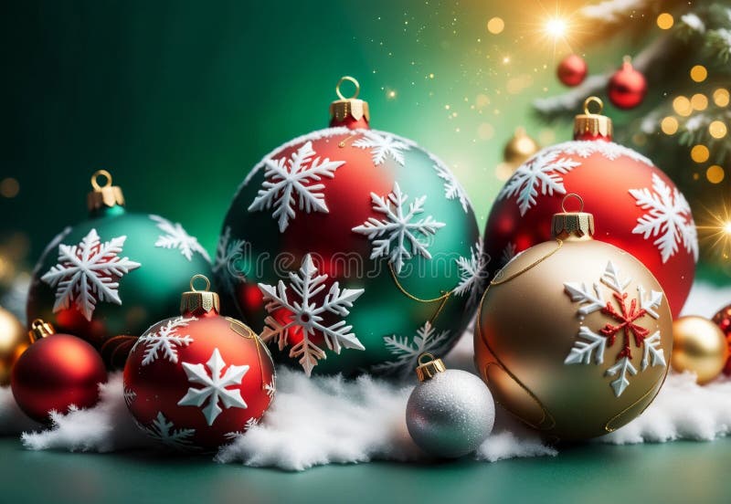 New Year Greeting Card with New Year Balls Stock Photo - Image of shine, festive: 346364006