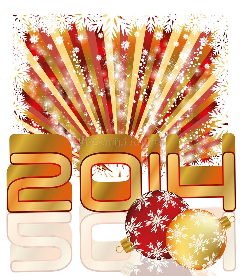 New 2014 Year Greeting Card Stock Vector - Illustration of calendar ...