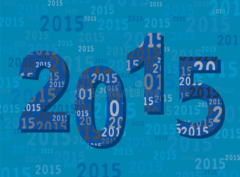 2015 New Year Greetings Card - Digits / Numbers - Modern Blue Stock ...