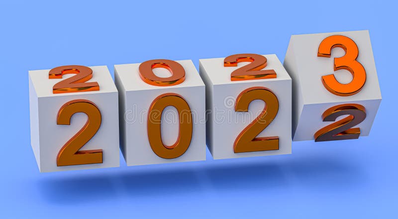 New Year Holiday Concept. Cubes with Number 2023 Replace 2022 Stock ...