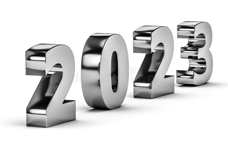 New Year Holiday Concept in Silver Colors. Number 2023 Stock ...