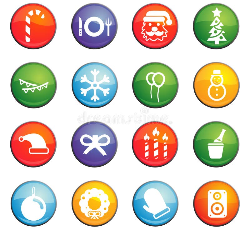 New year icon set stock illustration. Illustration of tree - 89203005
