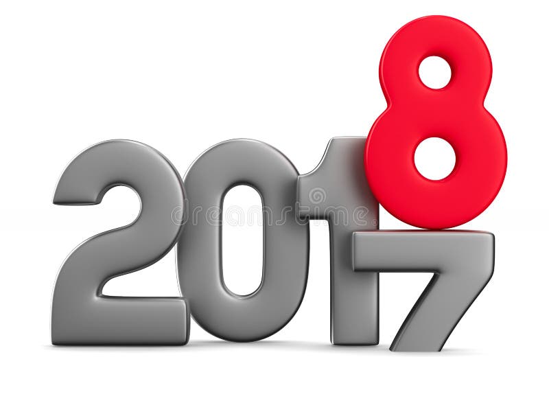 2018 New Year. Isolated 3D Illustration Stock Illustration ...