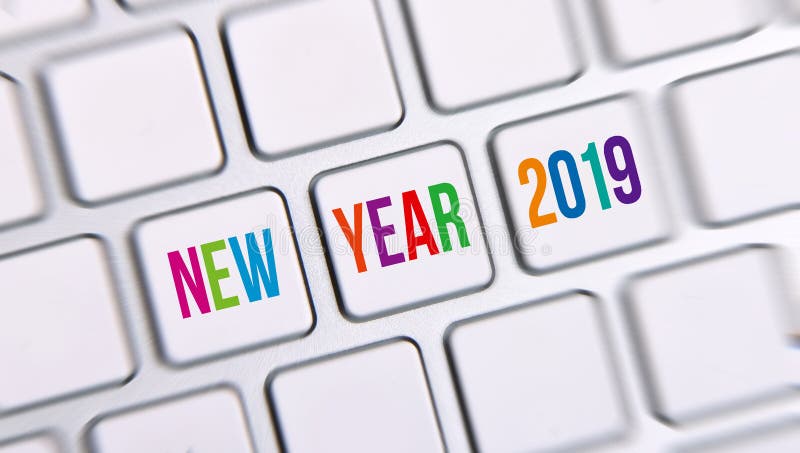 New Year 2019 on the Keyboard Stock Image - Image of creative, text ...