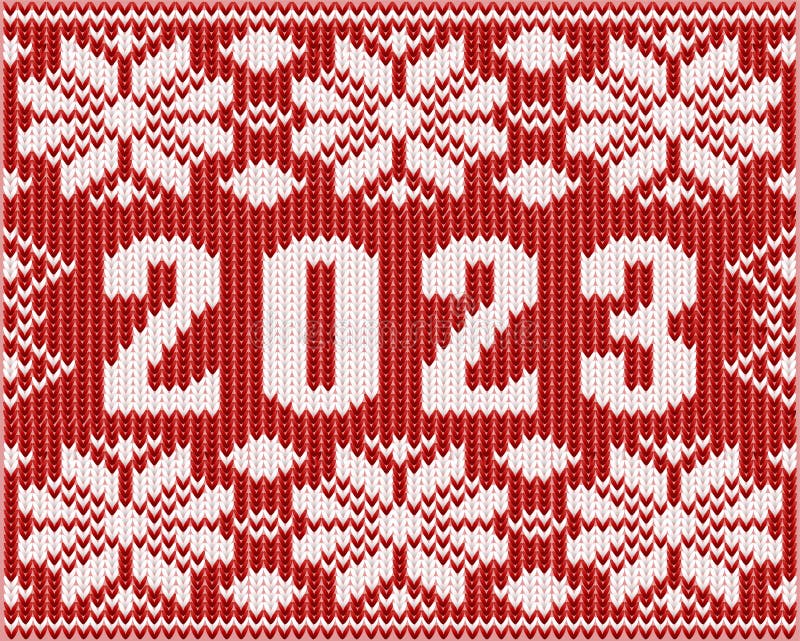 New 2023 Year Knitted Seamless Pattern Stock Vector - Illustration of ...