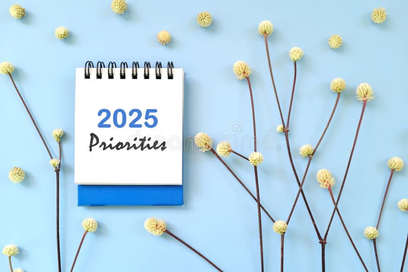 New Year 2025 Life Goal, Resolution and Priorities Concept. Flat Lay ...