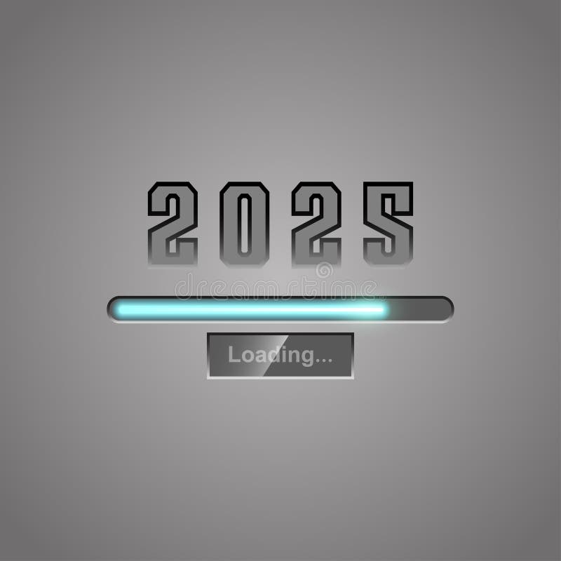 2025 New Year Loading Bar on Gray Background. Template for New Year ...