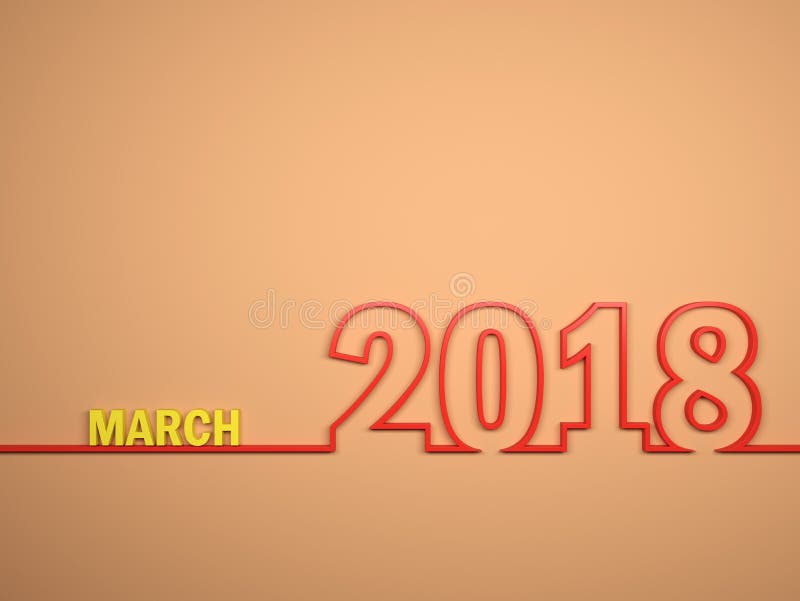 New Year 2018 with March Month Stock Illustration - Illustration of ...