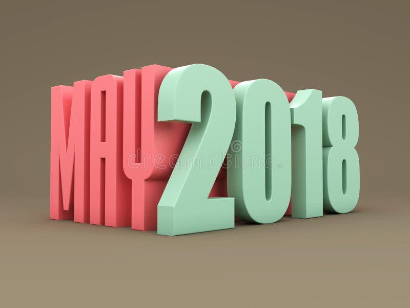 New Year 2018 with May Month Stock Illustration - Illustration of ...
