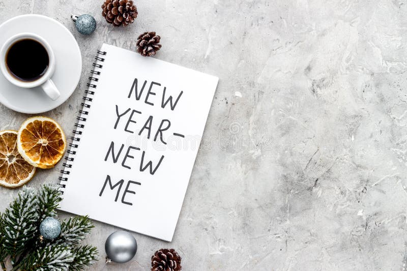 New Year - New Me. Inspiration Concept, Top View Stock Photo - Image of ...