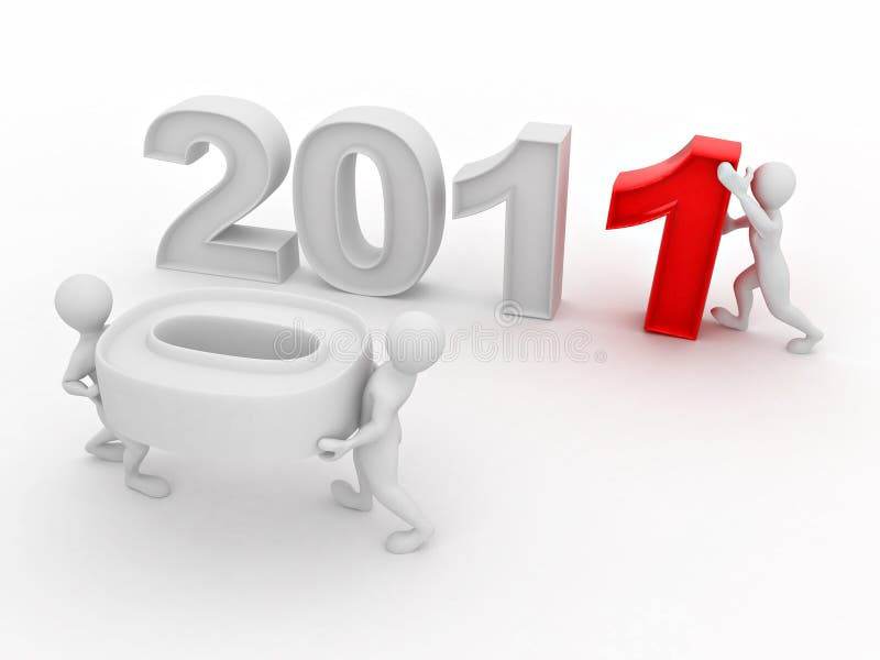 New Year. Men with Numbers 2011 Stock Illustration - Illustration of ...