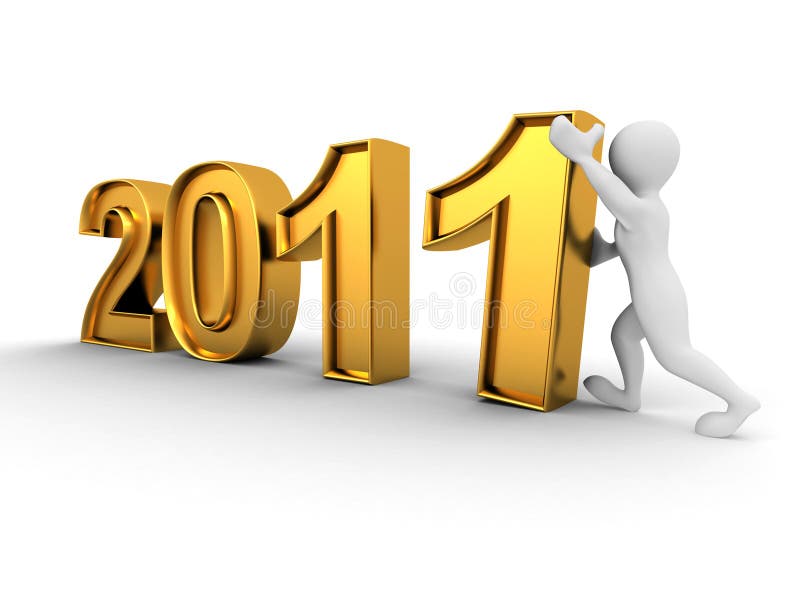 New Year. Men with Numbers 2011 Stock Illustration - Illustration of ...
