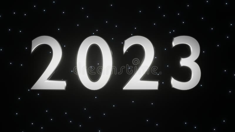 2023 New Year Metallic Numbers, 3d Render Stock Illustration ...