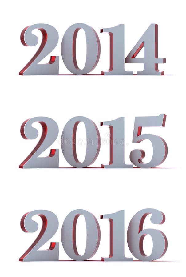 2014, 2015, 2016, 2017 Year Stickers Stock Illustration - Illustration ...