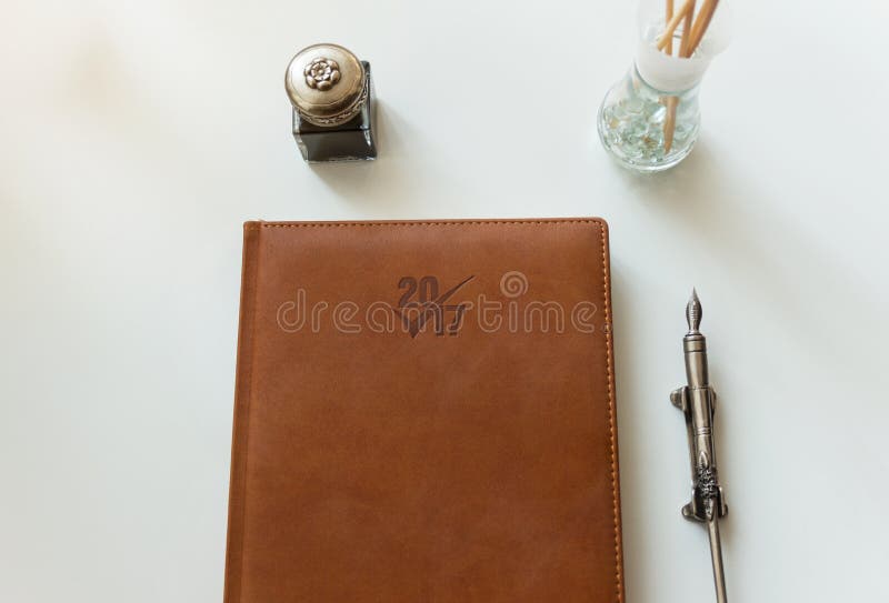 New Year Notebook stock image. Image of years, wood, work - 83186743
