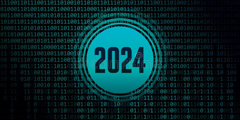 New Year Number 2024 with Metallic 3d Numerals Stock Illustration - Illustration of party, retro ...