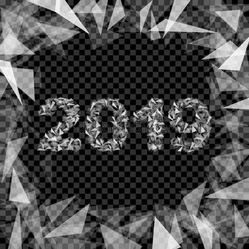 2019 New Year Number Composed of Triangles Translucent Insulated Stock ...