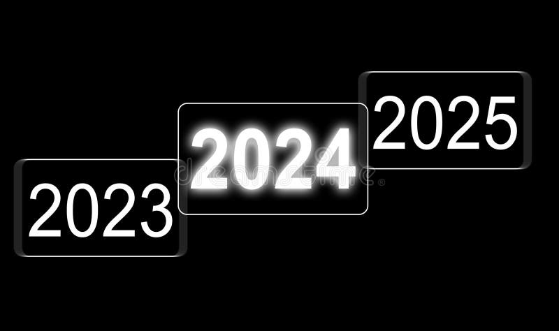 New Year Number 2023, 2024, 2025 on Stepping Stock Illustration ...